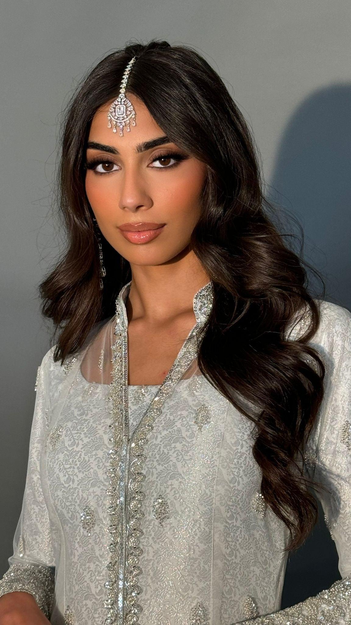 Shop Light Grey Wedding Gown Dress | Mizna By Gulnaaz – Gulnaaz Fashion